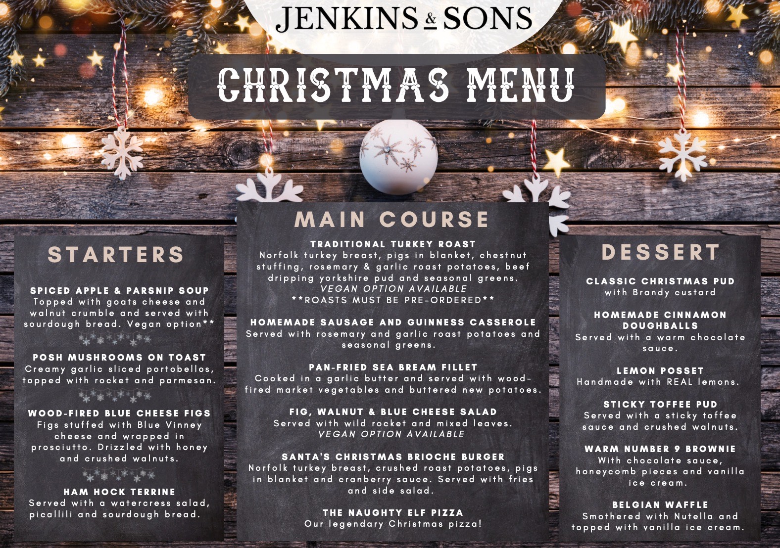 CHRISTMAS LUNCH & DINNER IN Dorset